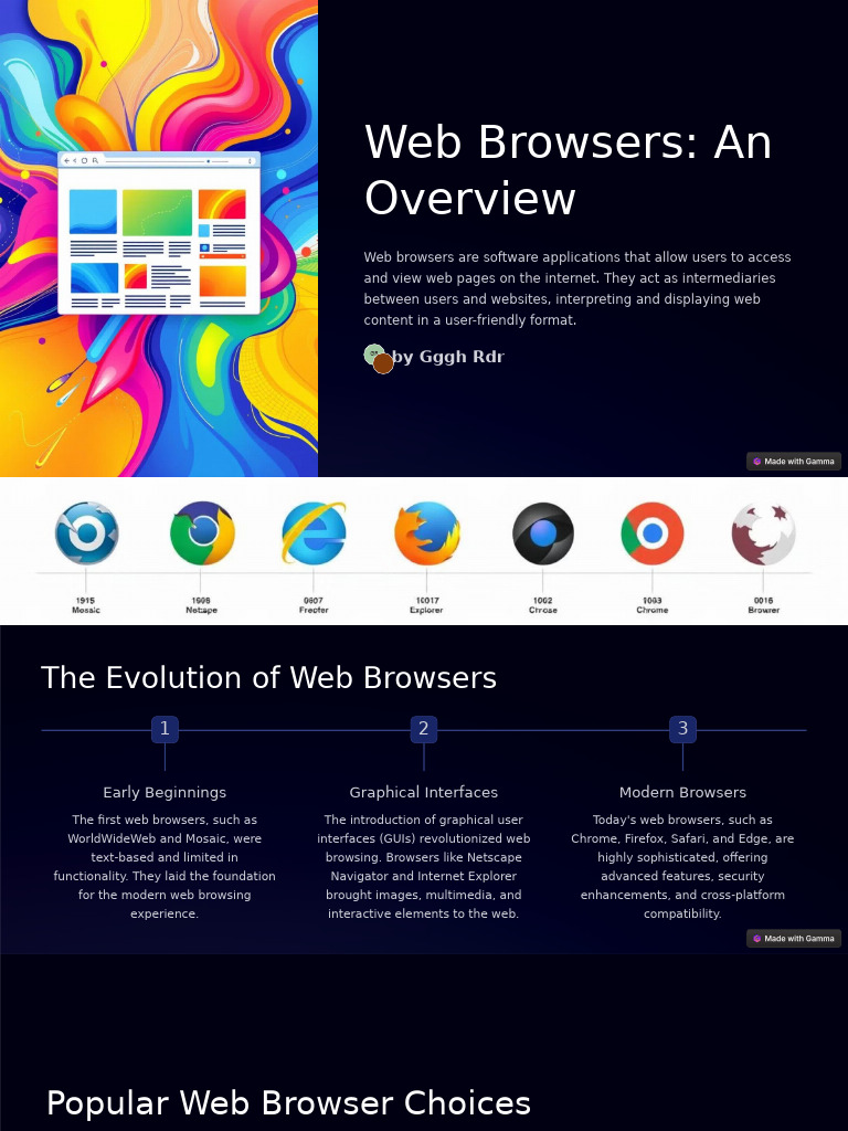 Web Browsers An Overview | PDF | World Wide Web | Internet & Web