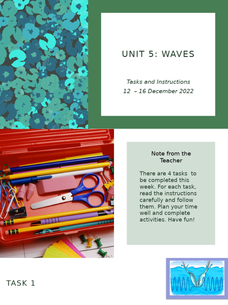 Grade IV - Waves - Tasks & Instructions - 12-16 Dec 2022 | PDF | Sound