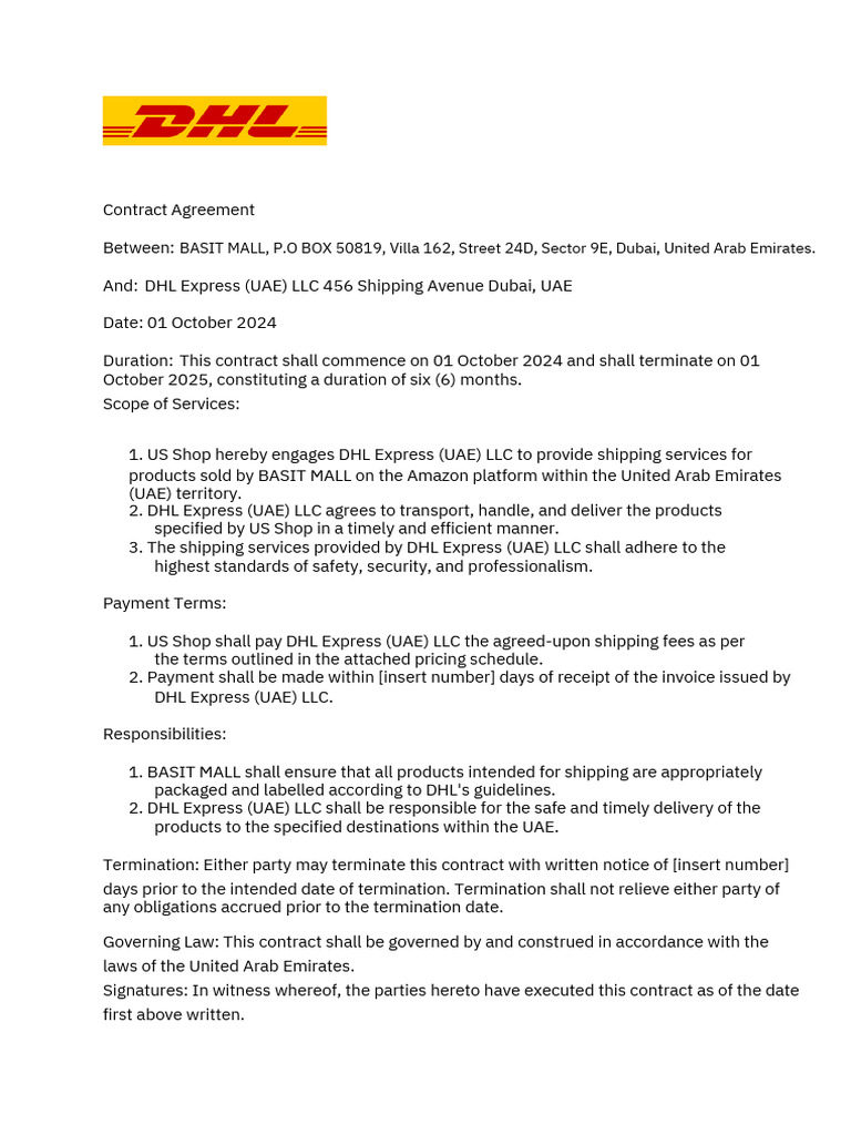 BASIT DHL Contract | PDF