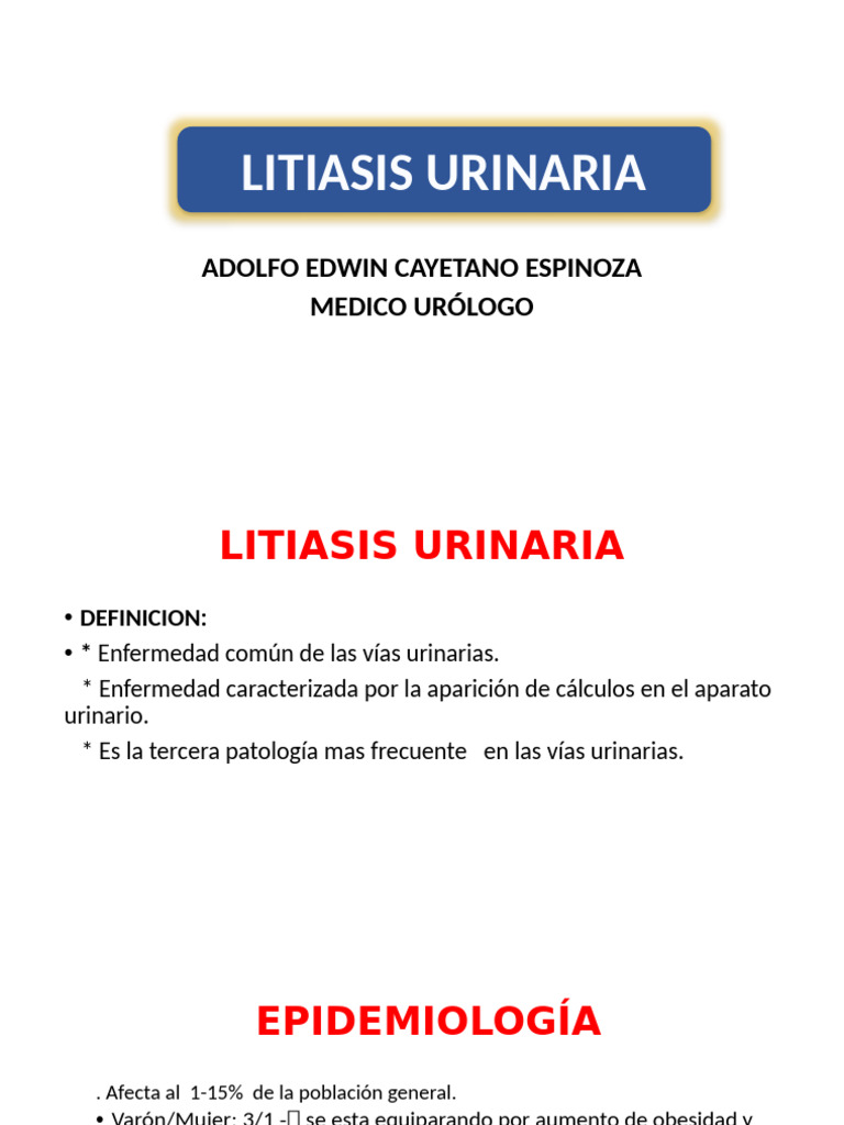 Litiasis Urinaria: Causas y Tratamientos | PDF | Calcio | Cristalización