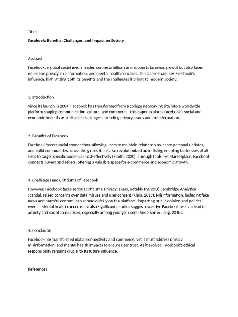 Facebook's Societal Impact and Challenges | PDF