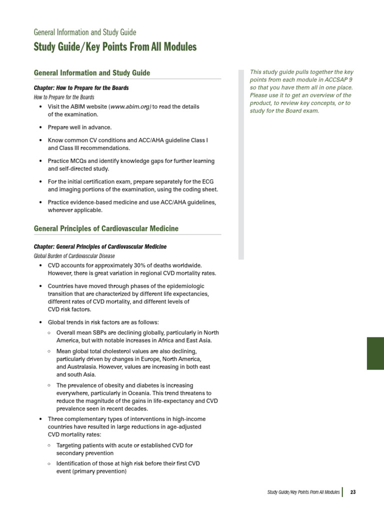 Study Guide and Key Points | PDF | Cardiovascular Diseases | Heart