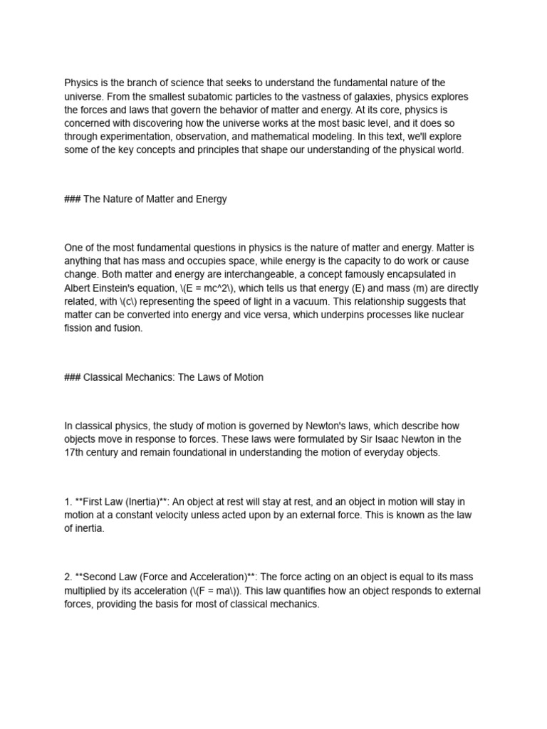 physics in a nutshell | PDF | Physics | Force