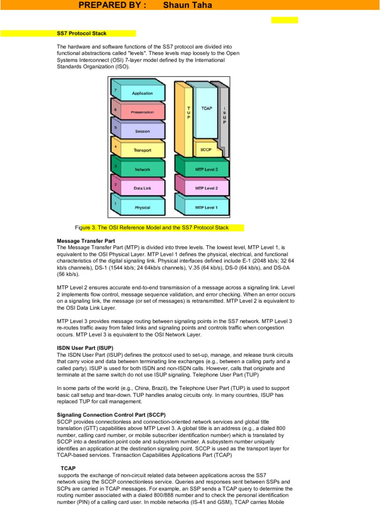 C7 Signalling | Download Free PDF | Osi Model | Networking Standards