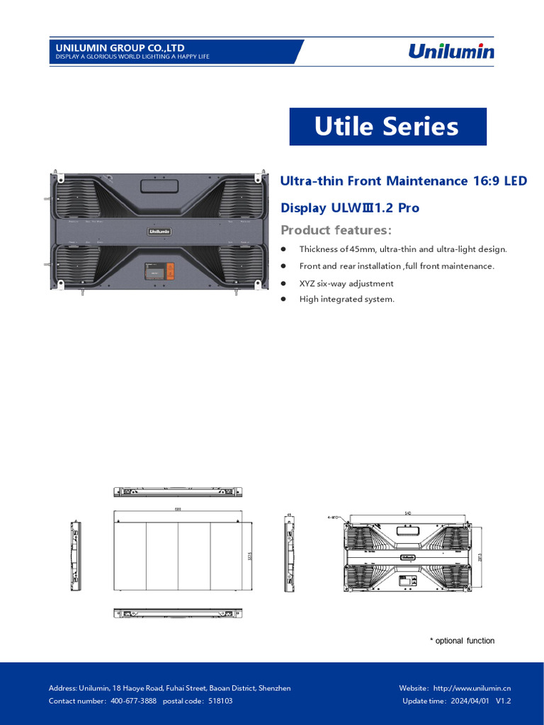Unilumin - ULWIIIPro | PDF | Pixel | Video
