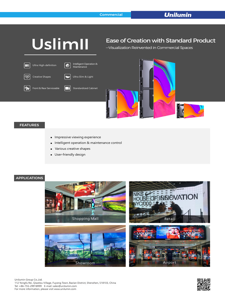 Unilumin - Uslim | PDF | Alternating Current | Film And Video Technology