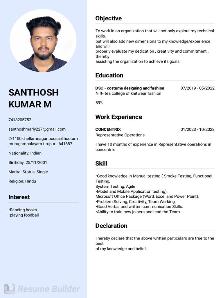 Santhosh Kumar R - Compressed | PDF | Career & Growth | Self-Improvement