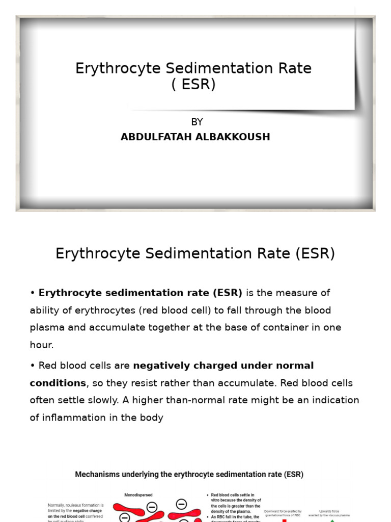 Erythrocyte Sedimentation Rate | PDF | Diseases And Disorders ...