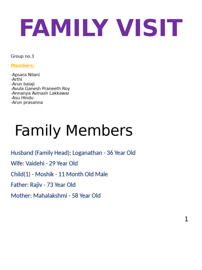 Family Profile and Health Overview | PDF | Wellness