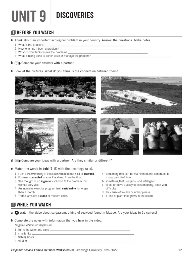 Empower Upper Intermediate Video Activity Sheet Unit 09 | PDF | Natural ...