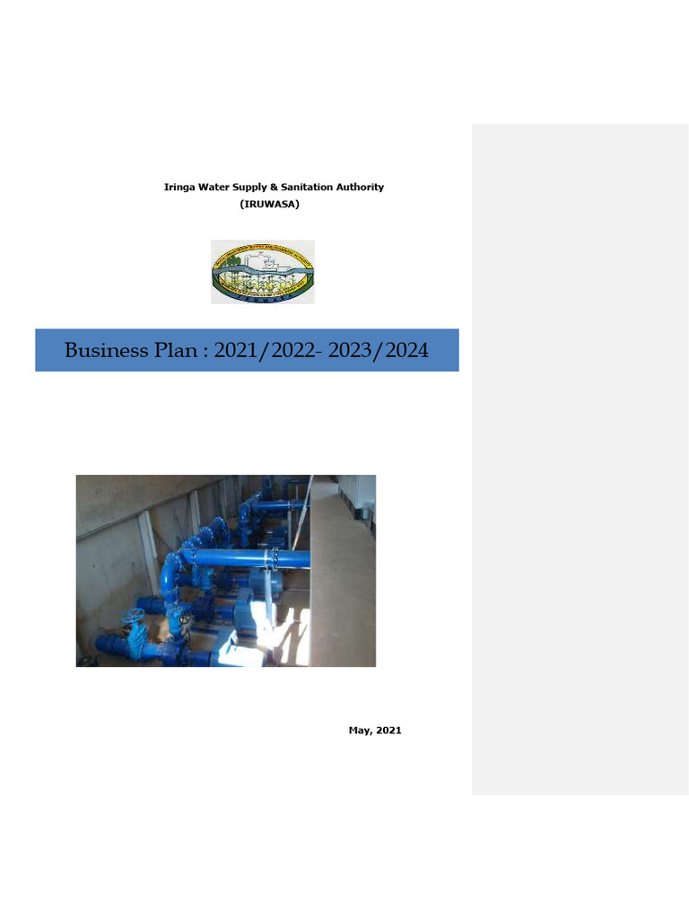 IRUWASA Business Plan 2021-2024 | PDF | Sewage Treatment | Water Supply