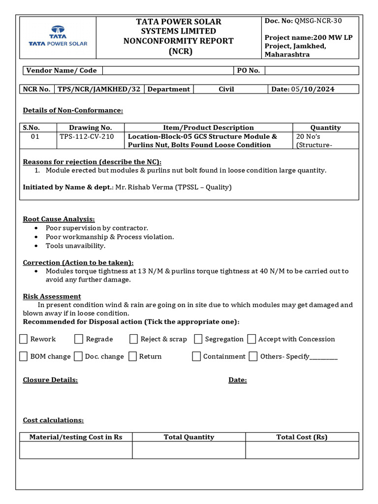 NCR-32-Vendor Shri Khicha | PDF