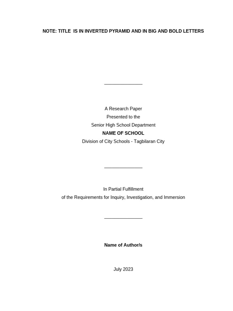 Research Format Template 1 | PDF