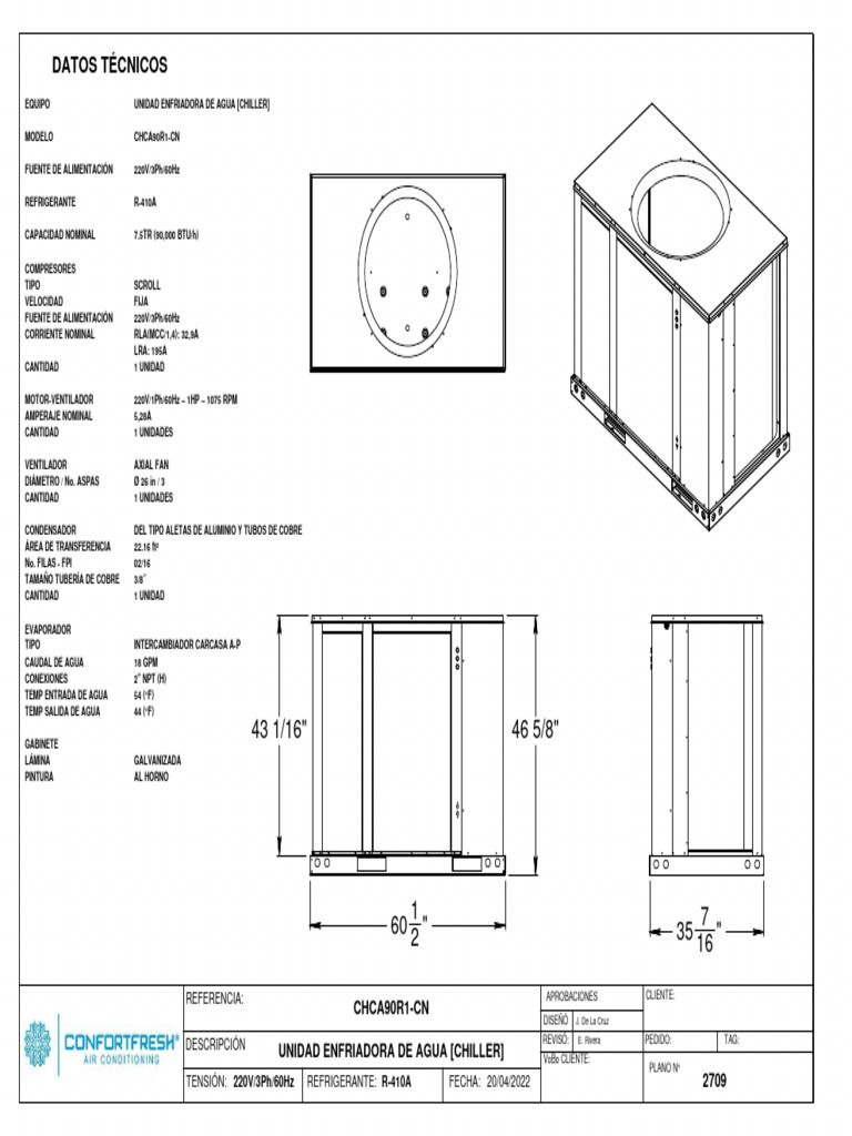 Ficha Tecnica Chiller 090 Kbtu | PDF | Tecnología energética | Electrodoméstico