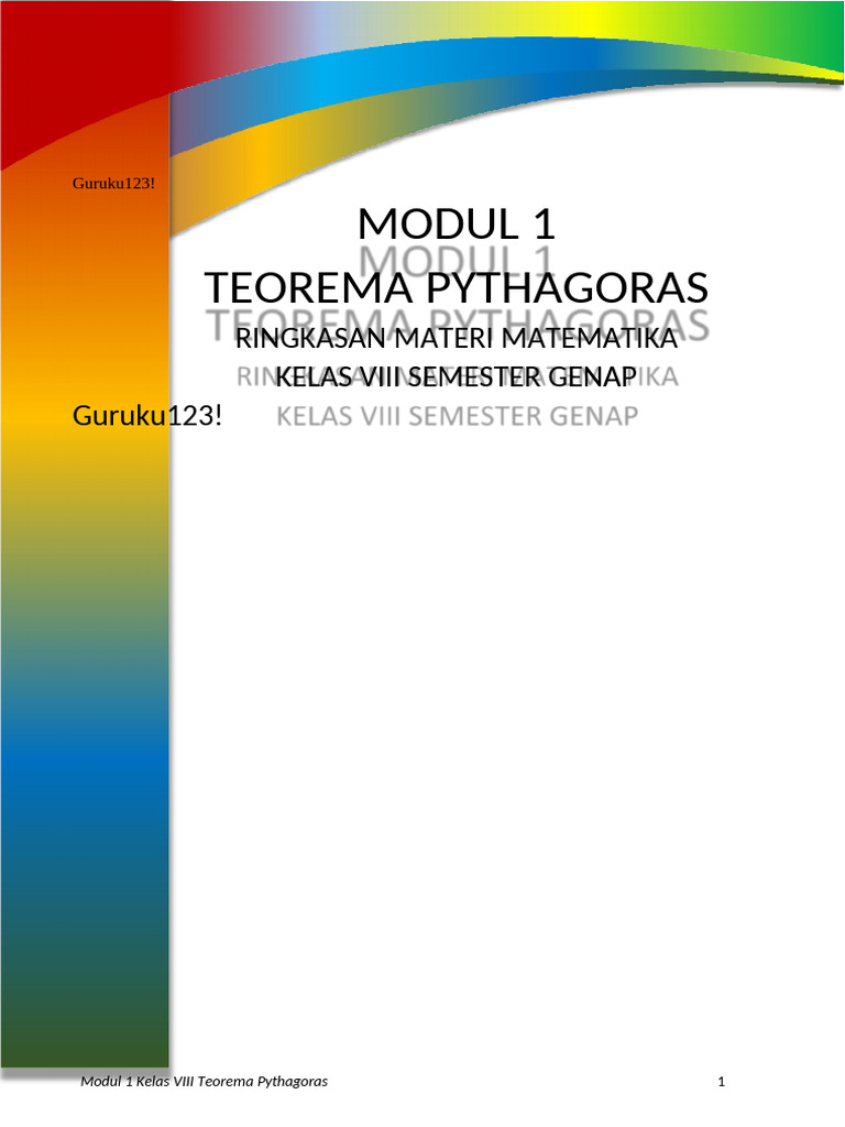 E MODUL Teorema Pythagoras | PDF | Metode & Bahan Ajar