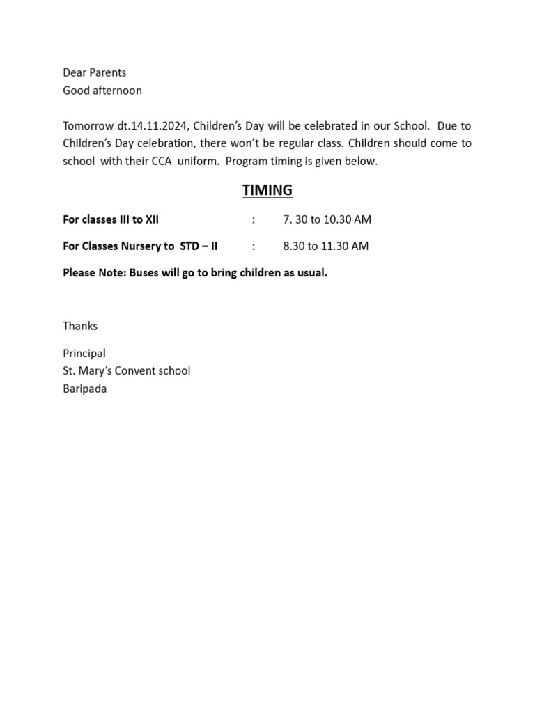 Children's Day Program | PDF | Wellness