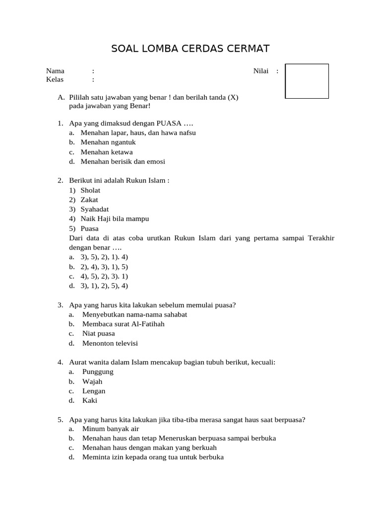 Soal LCC Tpa | PDF