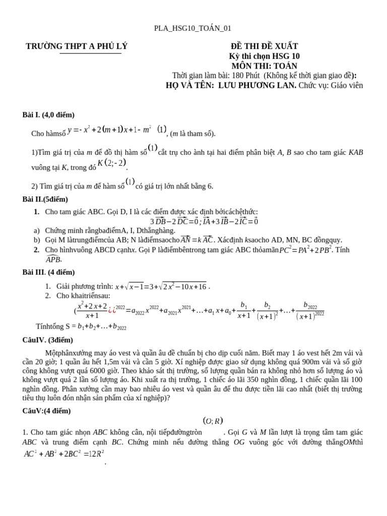#55pla HSG10 Toan 01 | PDF