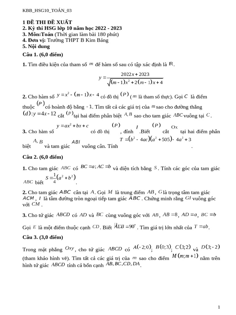 #45KBB HSG10 Toán 03 | PDF