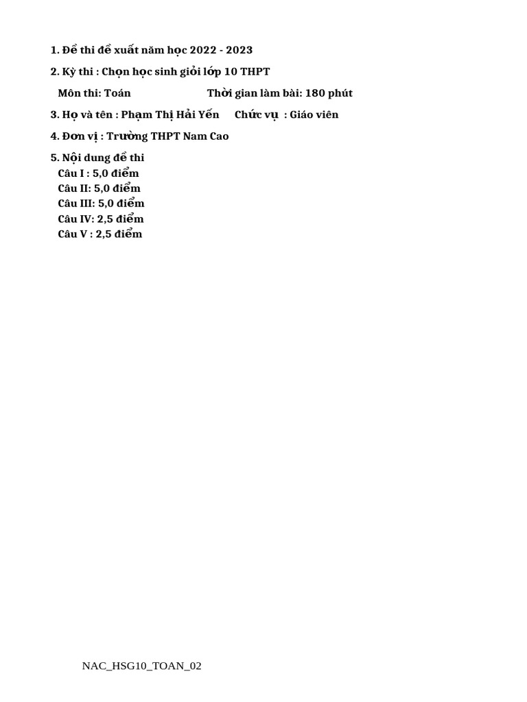 #50nac HSG10 Toan 02 | PDF