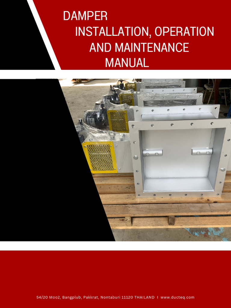 Damper Installation Operation and Maintenance Manual | PDF | Duct (Flow ...