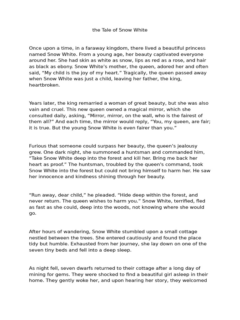 the Tale of Snow White | PDF | Snow White