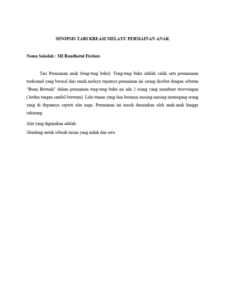 Tari Kreasi Anak Melayu | PDF