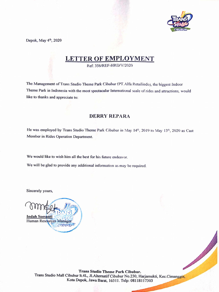 Paklaring Trans Lamaran | PDF