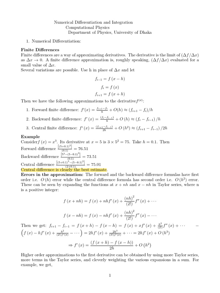 CP Numerical | PDF | Finite Difference | Calculus
