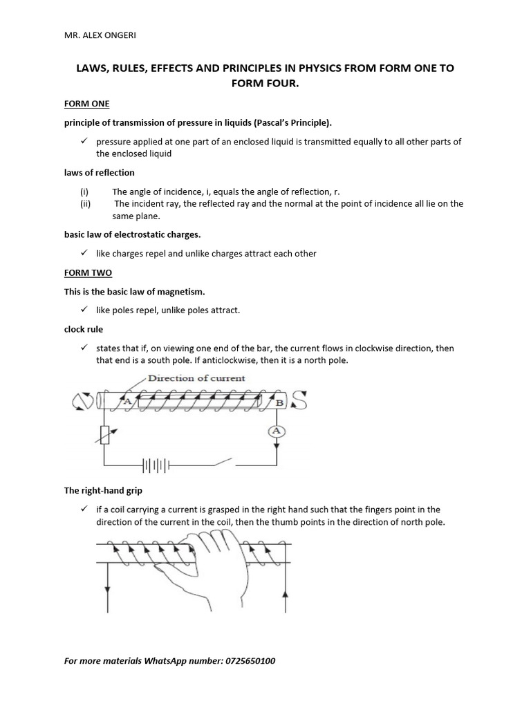 Physics Laws | PDF | Force | Buoyancy