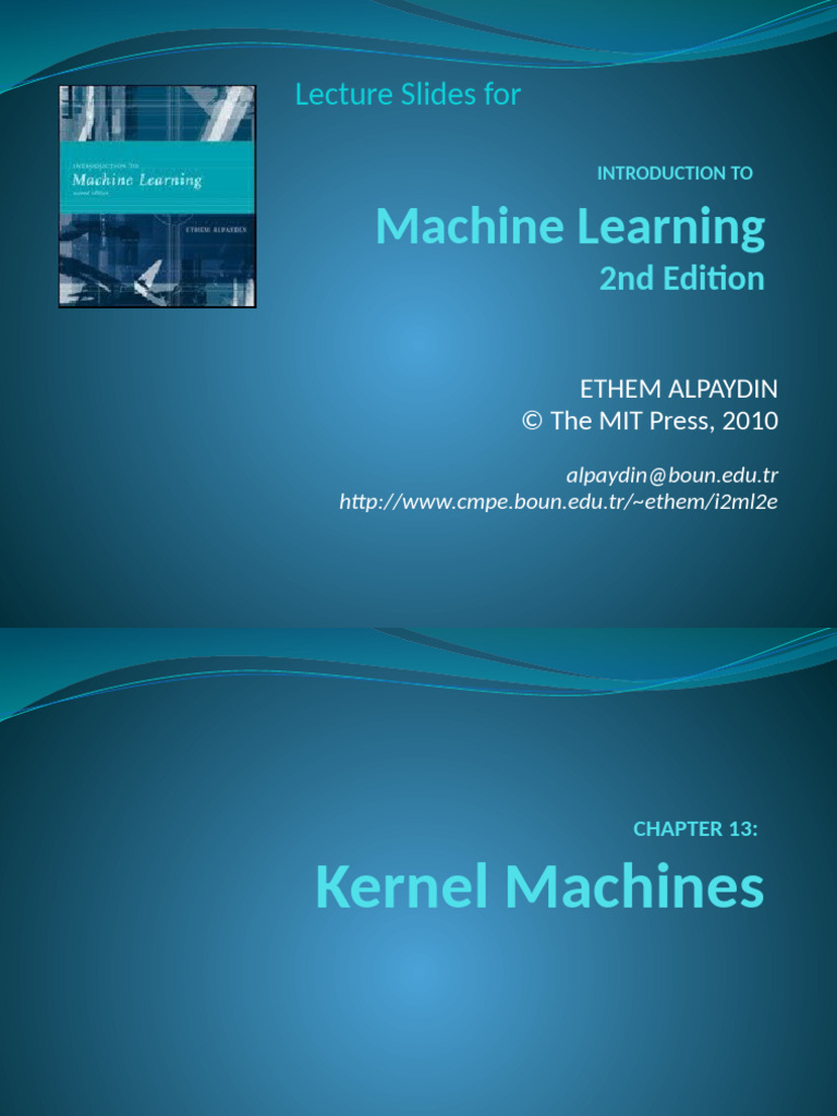 Chap13 Kernelmachines Pdf Support Vector Machine Principal Component Analysis 9168