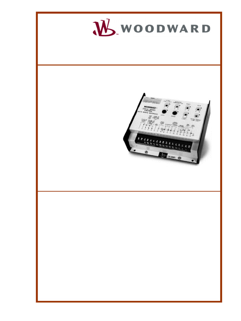 Woodward - Speed Control 2301A - 20ma | PDF | Electrical Wiring | Switch