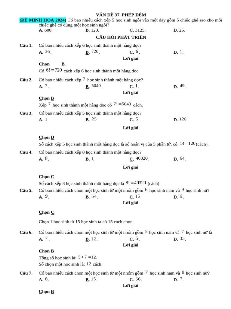 Van de 37. Phep Dem - Dapan | PDF