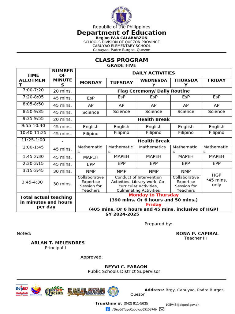 G5 Class Program Sy 2024-2025 | PDF | Public Administration | Government