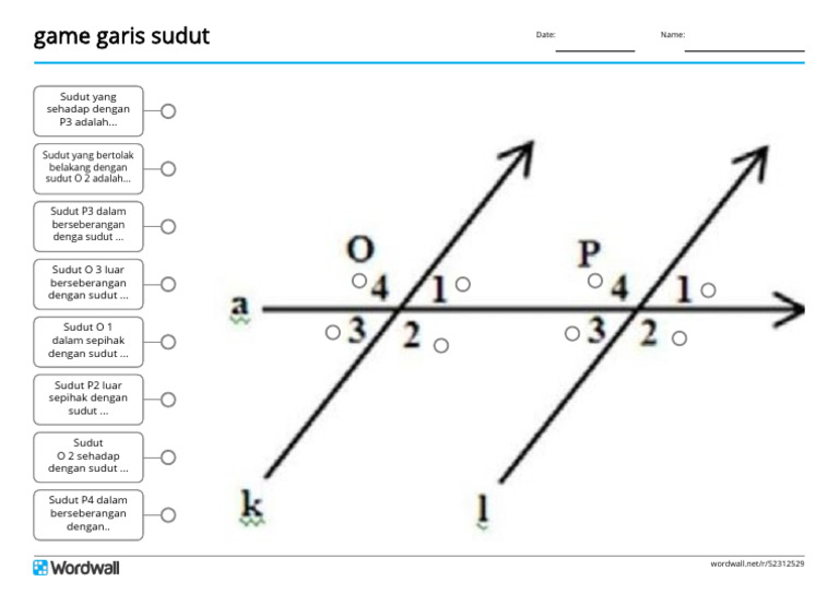 Game Garis Sudut Labelled Diagram | PDF