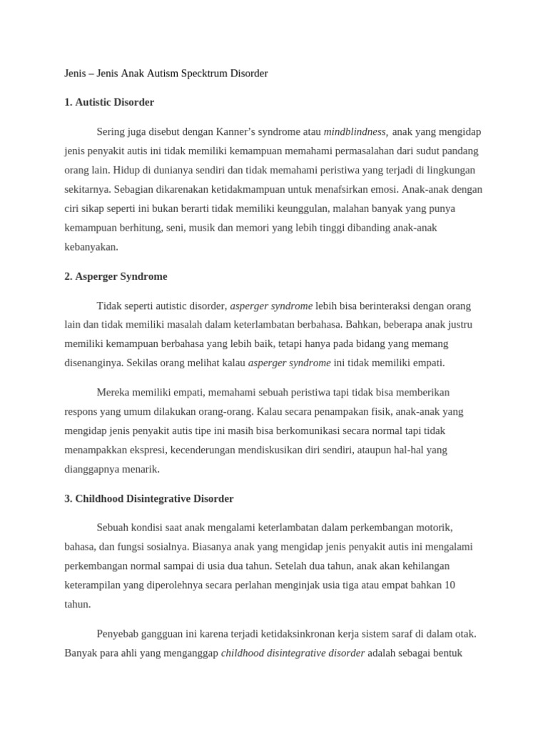 Jenis Jenis ASD | PDF