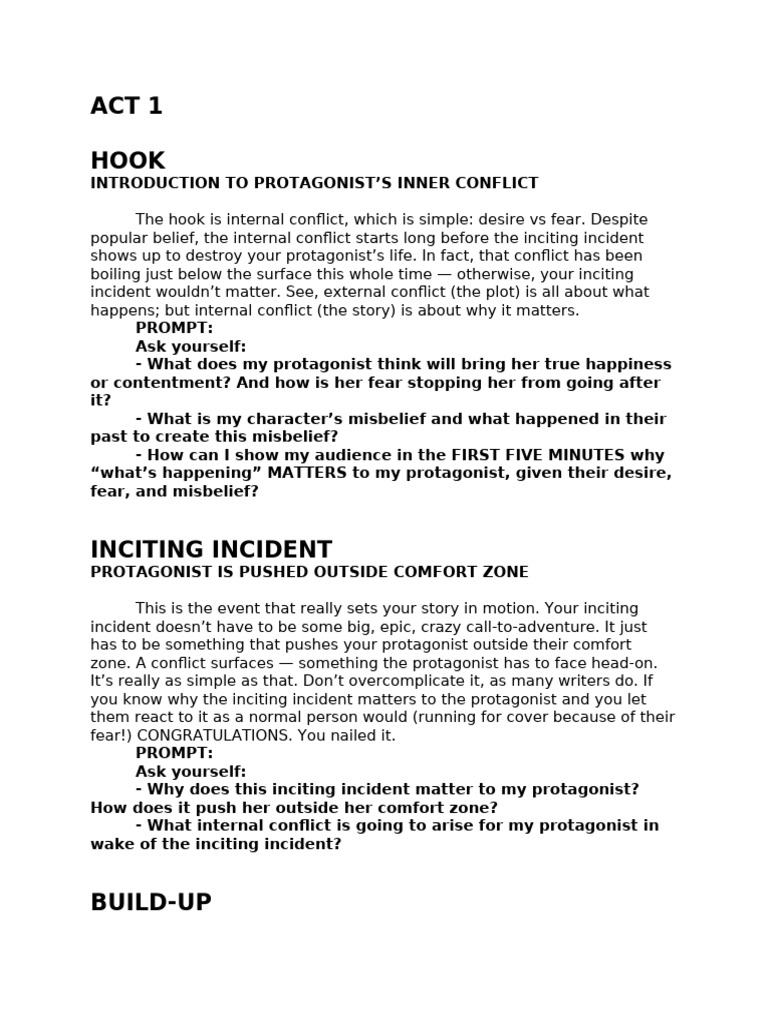 3-Act Story Structure - Copypaste | PDF | Plot (Narrative) | Fear