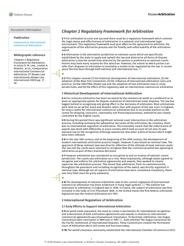Regulatory Framework for Arbitration | PDF | Arbitration | Justice