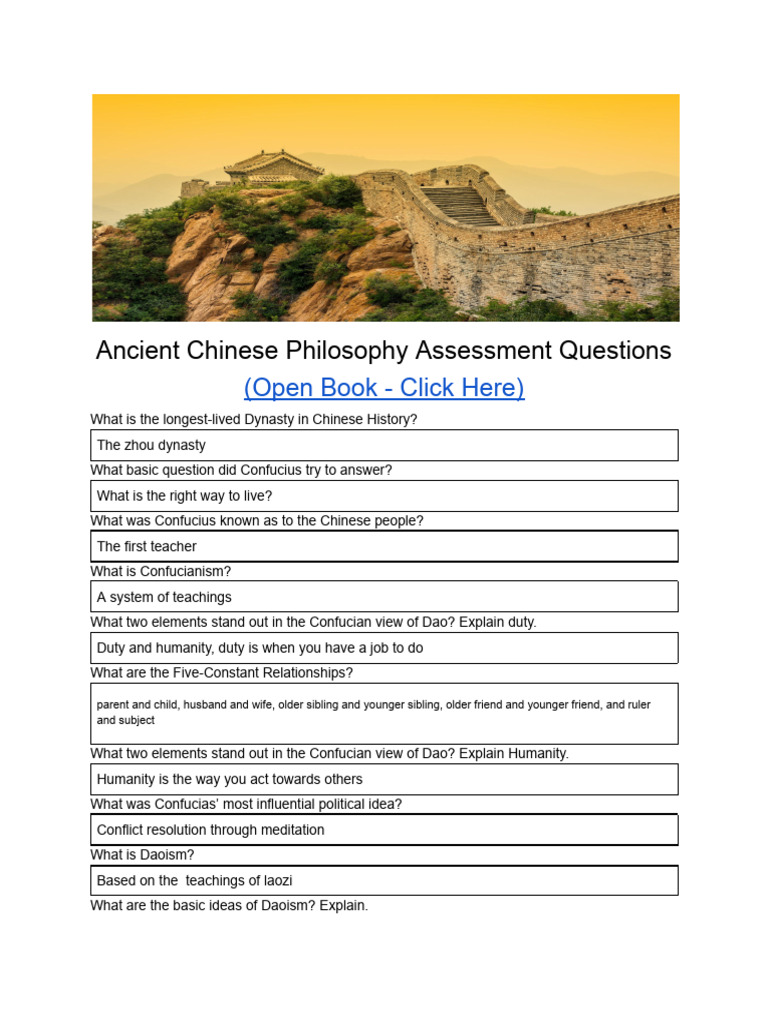 Confucianism and Ancient Philosophy Exam | PDF | Philosophy | Science ...