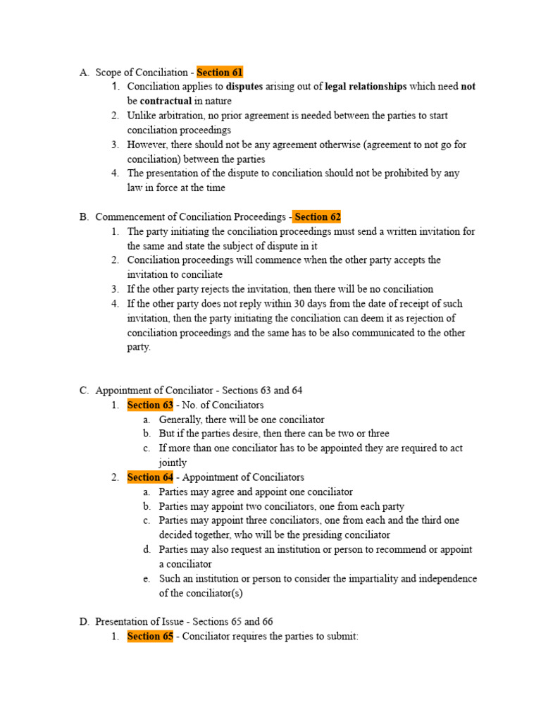 Conciliation Process Overview & Guidelines | PDF | Settlement ...