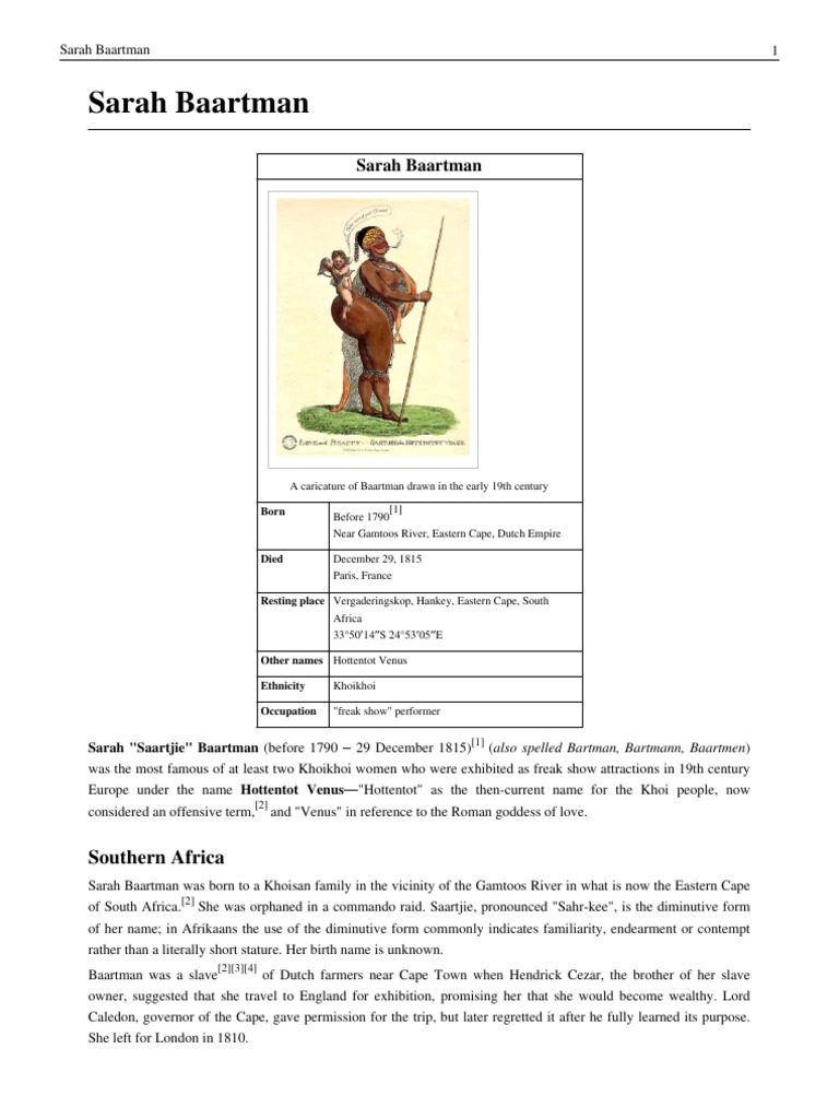 Analyzing Sarah Baartman's Legacy | PDF | Classics