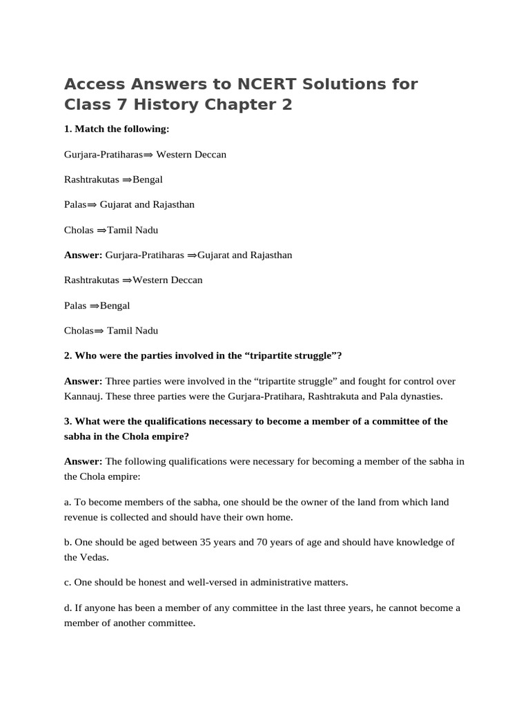 Access Answers To NCERT Solutions For Class 7 History Chapter 2 | PDF