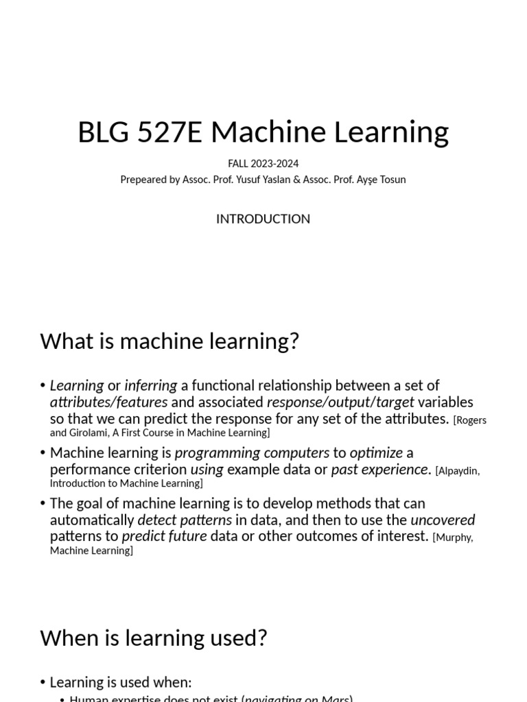 Intro | PDF | Machine Learning | Statistical Classification