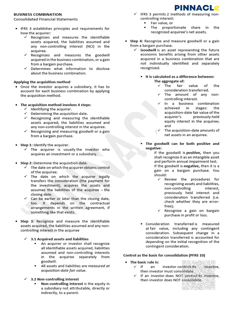 13 Business Combination | PDF | Goodwill (Accounting) | Mergers And ...