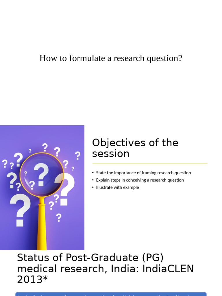 How To Formulate A Research Question | PDF | Diabetes | Medicine
