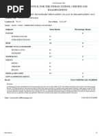 Class 10 Boards Marksheet Icse | PDF