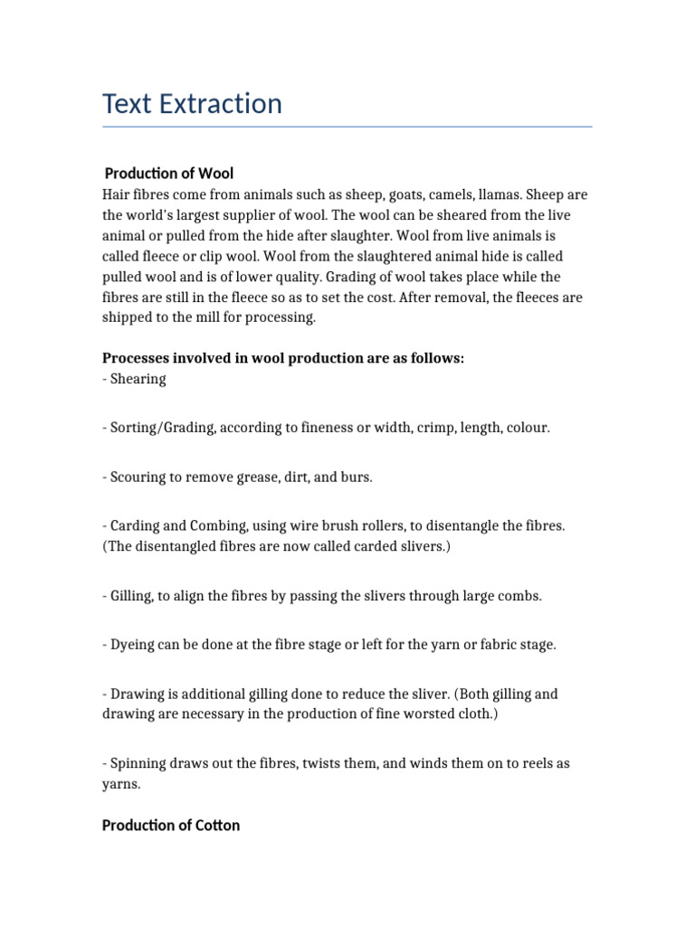 Text Extraction | PDF | Wool | Yarn