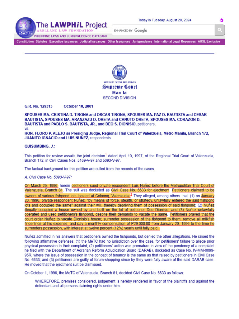 G.R. No. 129313 | PDF | Lawsuit | Complaint