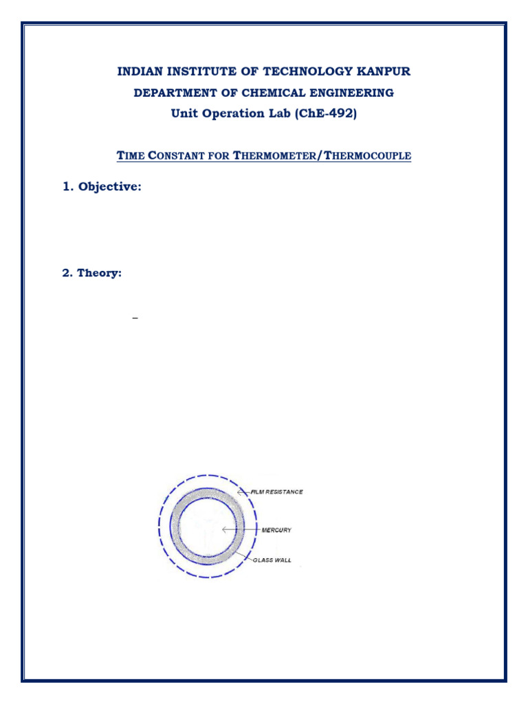Time Constant For Thermometer | PDF | Heat Transfer | Temperature