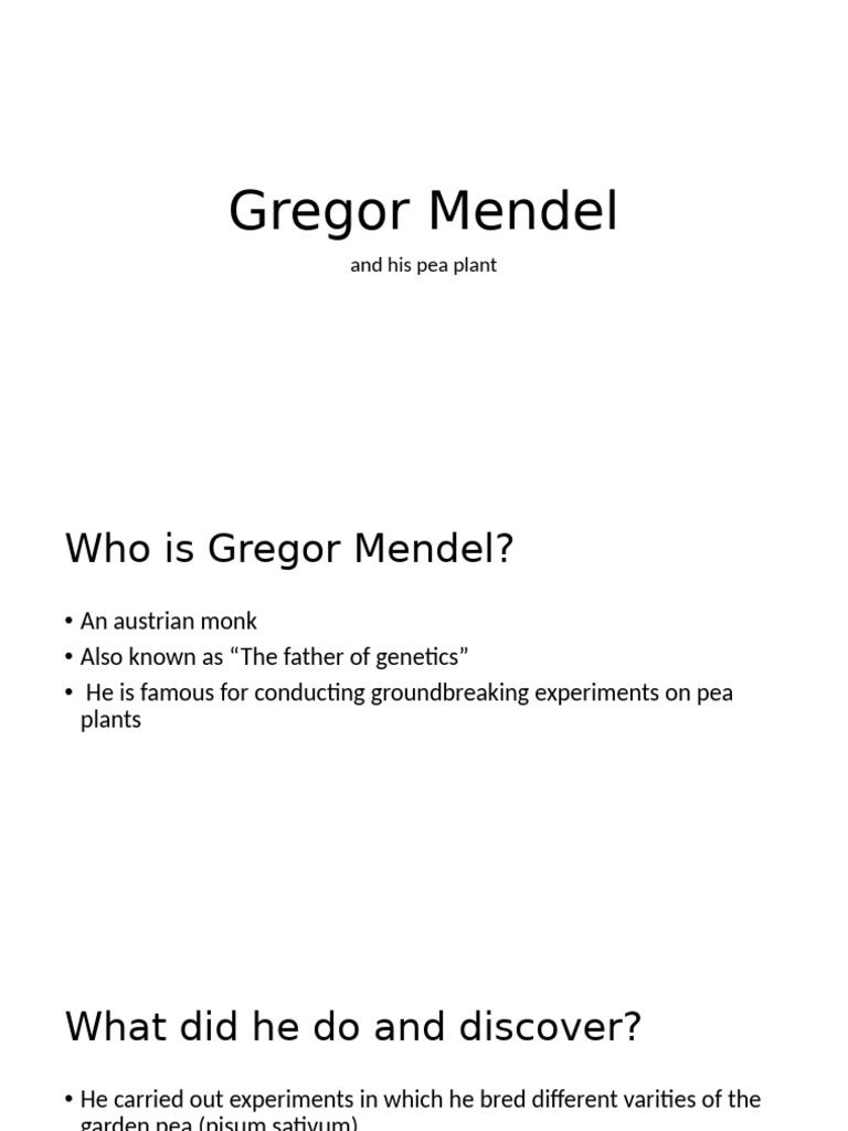 Gregor Mendel | PDF | Dominance (Genetics) | Genotype